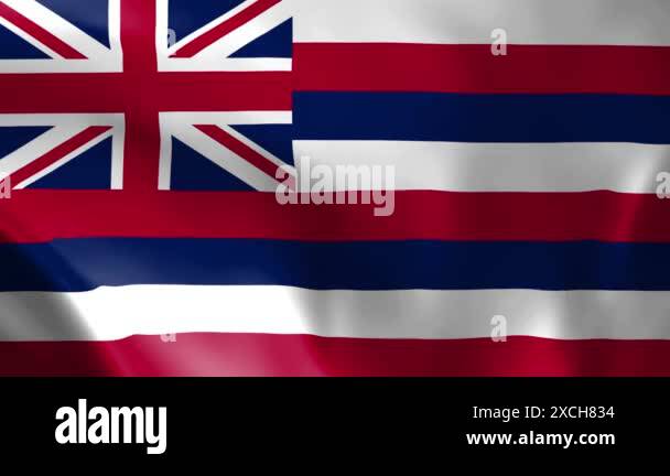Hawaii flag in the wind. Detailed fabric texture. Seamless looped animation Stock Video Footage ...