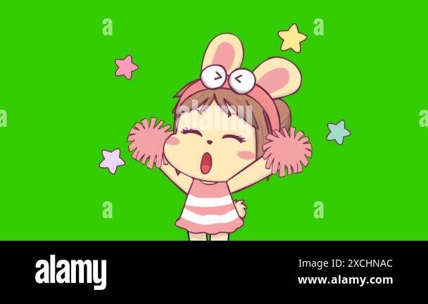 Cartoon illustration cheerleader smiling Stock Videos & Footage - HD ...