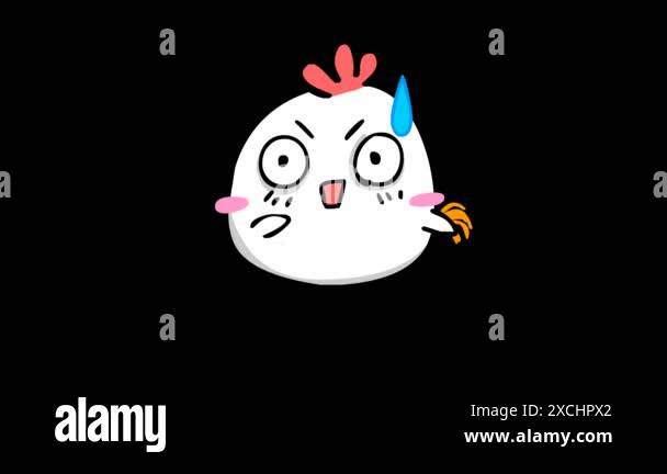 Startled Egg Animation on Green Screen for Easy Editing Stock Video ...