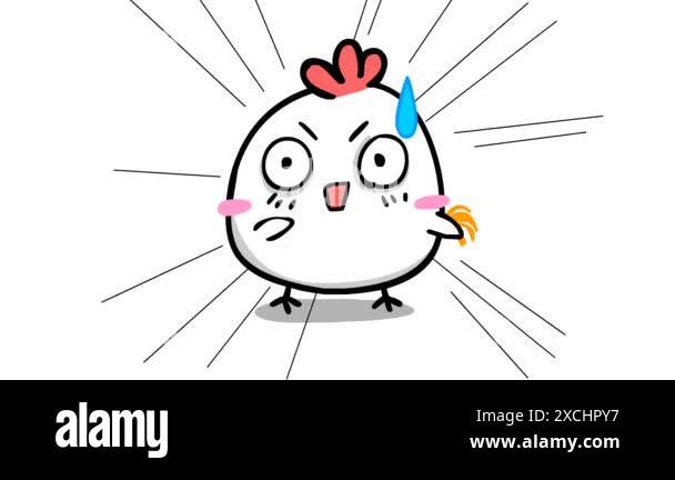 Startled Egg Animation on Green Screen for Easy Editing Stock Video ...