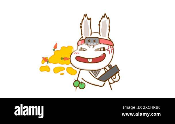 Angry Rabbit with Bazooka Animation - Background Stock Video Footage ...