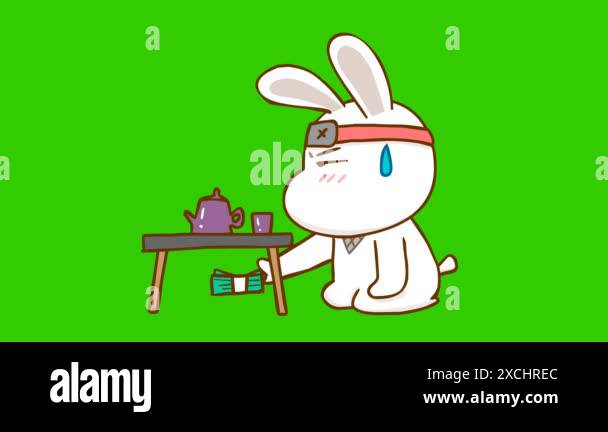 Animated Ninja Bunny Bribing Stock Video Footage - Alamy