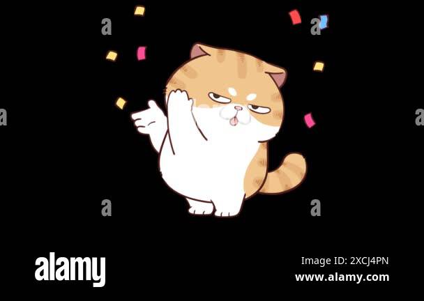Animated Funny Cat Clapping Congratulations Stock Video Footage - Alamy