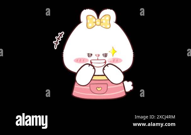 Animated Cute White Bear Laughing Hehe Stock Video Footage - Alamy