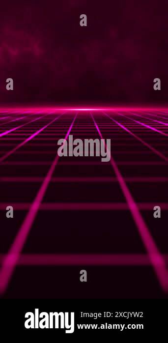 Vertical video - retro futuristic cyberpunk grid motion background with ...