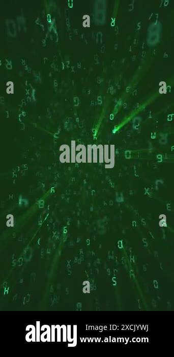 Vertical video - green digital code matrix motion background ... Vertical video - green digital code matrix motion background ...