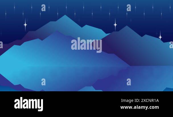 Colorful Landscape animation of water and star in stunning 4K quality ...