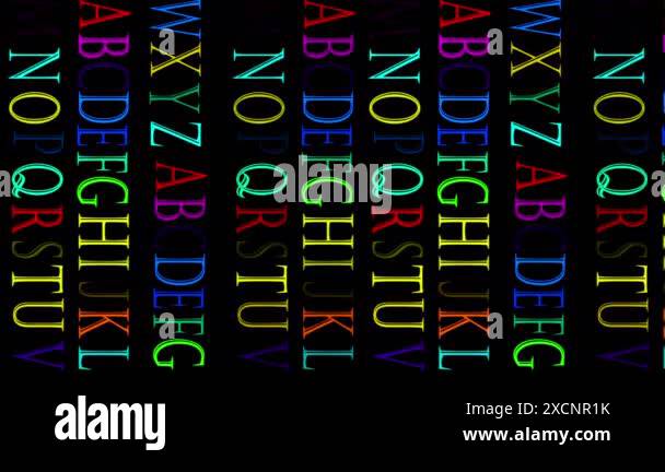 Alphabet colorful animation A to Z in vertical high resolution ...