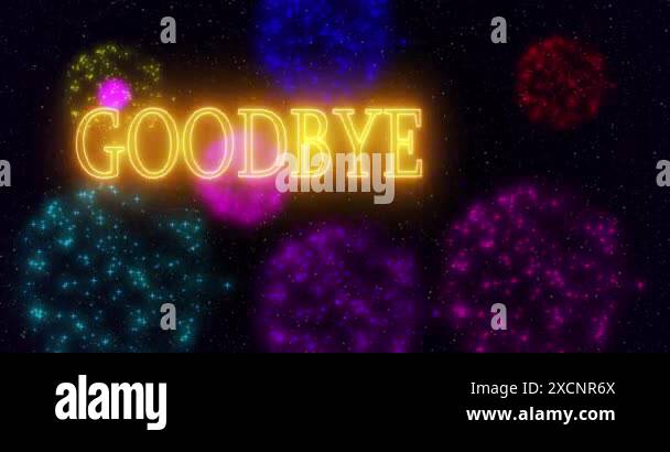Gold neon color Goodbye 2023 Welcome 2024 text animation with neon ...