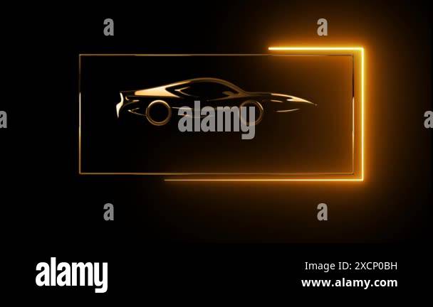 3d car logo light effect green screen background Stock Video Footage ...