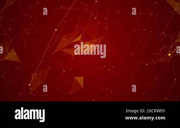 Polygon mesh Abstract digital connection moving dots and lines Communication network concept ...