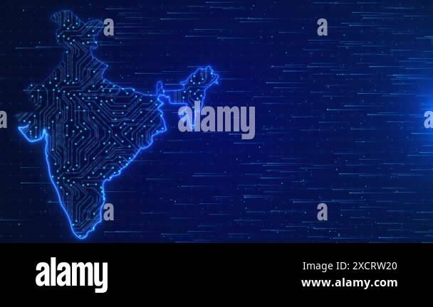 Map of Digital India country Digital India Concept, India Map with ...