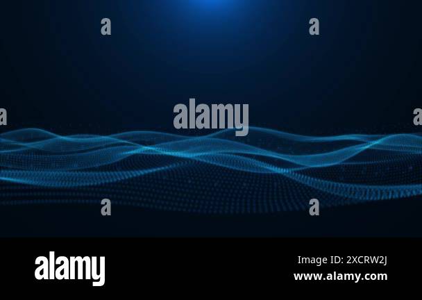 Geometric cyber wave landscape Big cyberspace. Data flow visualization ...