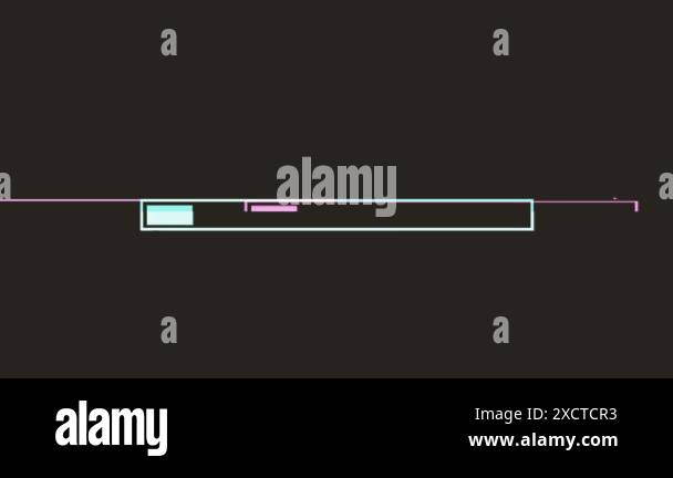 Computer Loading Bar With Glitch Effect Animation Of A Computer Screen