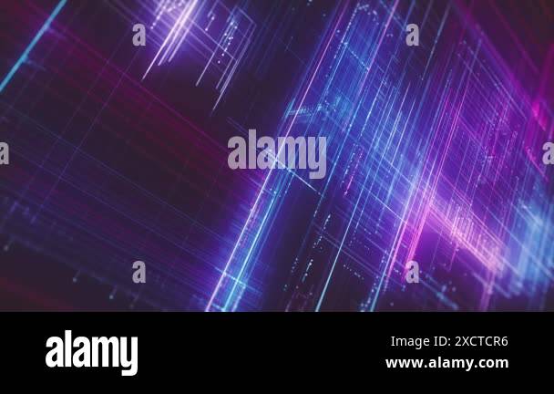 Advanced 3d Technology Digital Neon Grid/ Animation of an abstract ...