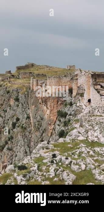 Drone footage capturing the majestic ruins of Anavarza Castle in Adana ...