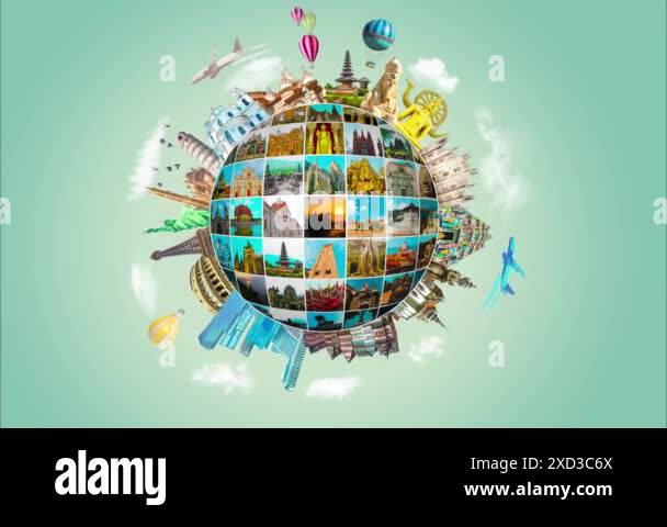 2D animation about world religious and architecture monuments - collage ...