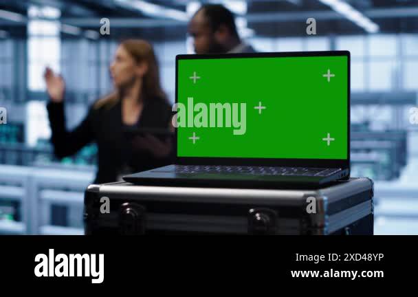 Isolated Screen Laptop In Data Center Running Error Checking Software