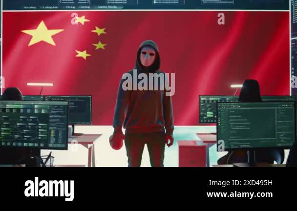 Chinese man presenting a human skull to make death threats, symbolizing ...