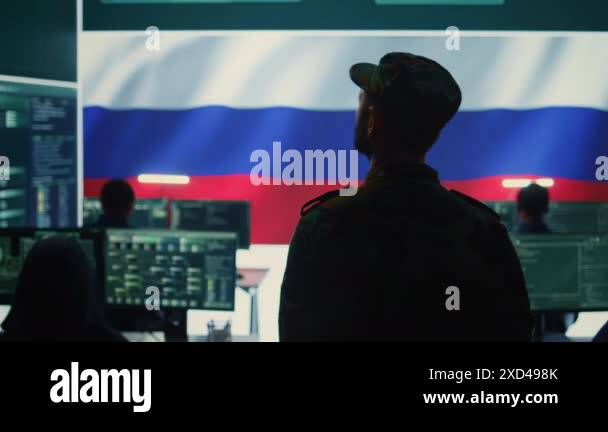 Military hacker from Russian army working in governmental control room ...