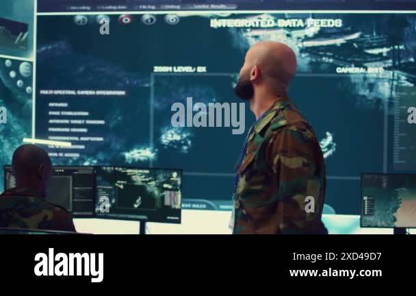 Commander Managing Cybersecurity Measures To Protect Federal Data From Enemy Breaches Working