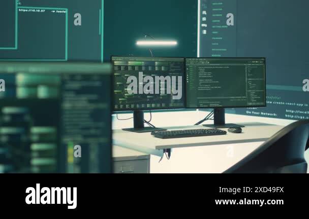 Secure surveillance room with advanced computer technology for cyber ...