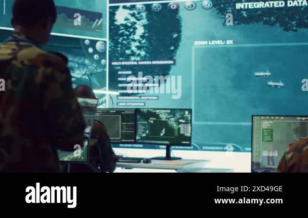 Army officer examines satellite radar footage to gather intelligence ...