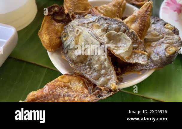 crispy dried fried boneless fish asian food. Philippine fish danguit ...