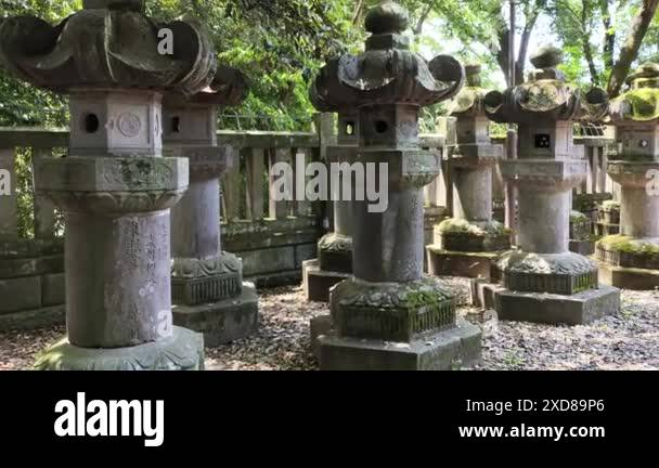 Kawagoe, Japan-17 May 2024: Stone lanterns inside the Senba Toshogu in ...