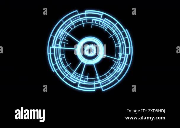 VJ Loop Circle Radial Geometric Patterns Blinking Blue S Animation ...