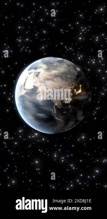 Earth rotating, day and night cycle animation 3D rendering Stock Video ...