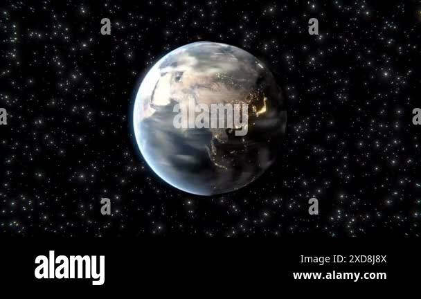 Earth rotating, day and night cycle animation 3D rendering Stock Video ...