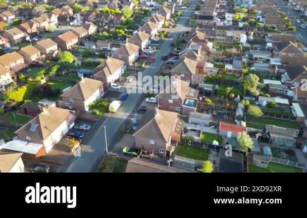 Aerial Footage of Real Estate Homes at Toton Village of Nottinghamshire ...