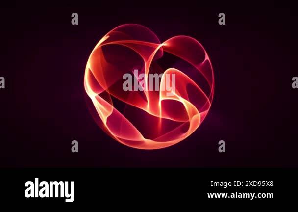 Abstract hot energy orb with elegant pink and orange fire tongues on a ...