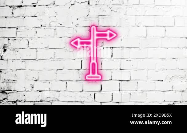 Video footage of glowing, neon Directions Travel And Tour Flicking Icon ...