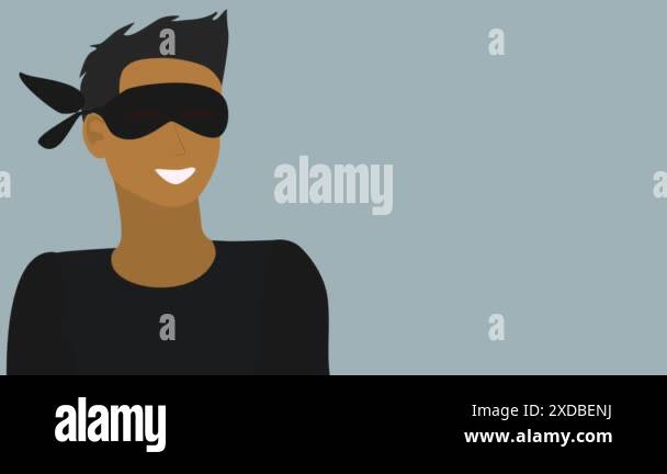 Animated or cartoon character, male thief, robber, bandit crime speaks ...