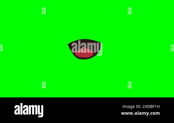 Cartoon and talking mouth or funny face for side green screen insert ...