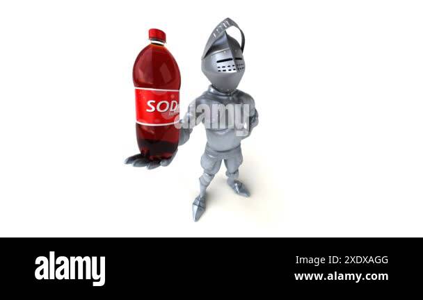 cartoon character knight with soda - 3D animation Stock Video Footage ...