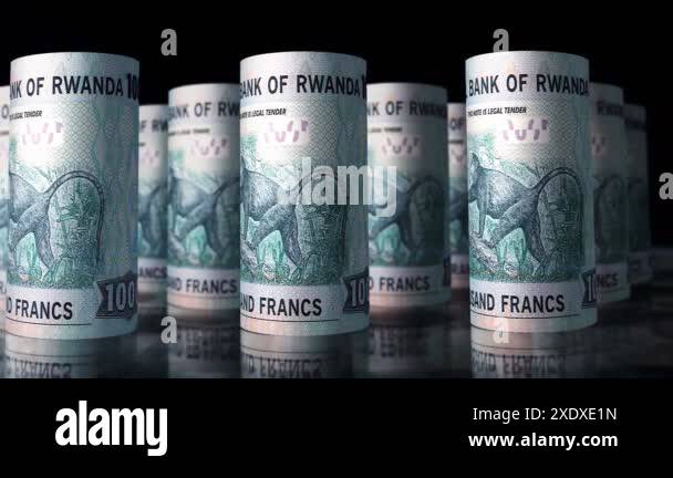 Rwanda money Rwandan francs counting. RWF 1000 banknotes. Fast cash ...