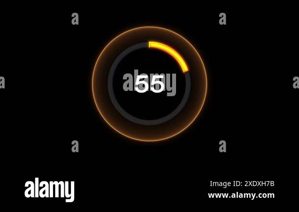 Minimal countdown timer with tailed lines circling counter clock ...