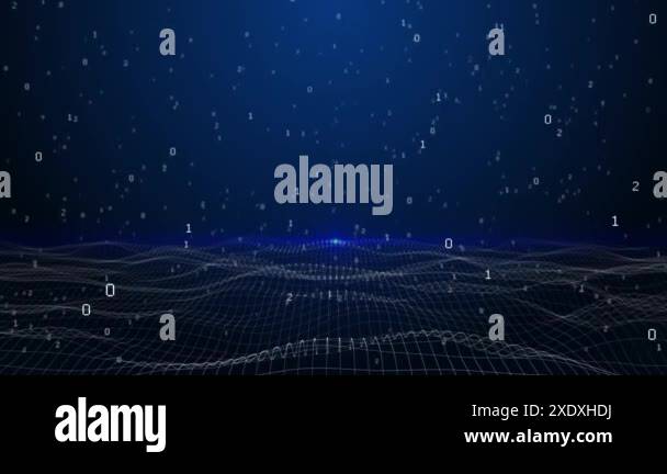 Digital cyber wave particles Flowing digital lines cyberspace ...