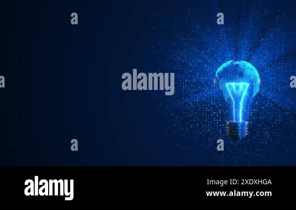 Artificial intelligence line dots light bulb background. Digital ...