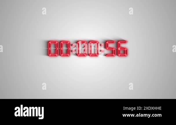 Digital clock time animation. beginning of every hour. Simple led twenty four numbers. Time ...
