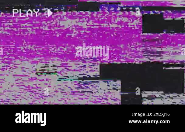 Digital glitch pixel malfunction art effect. Video signal damage with ...