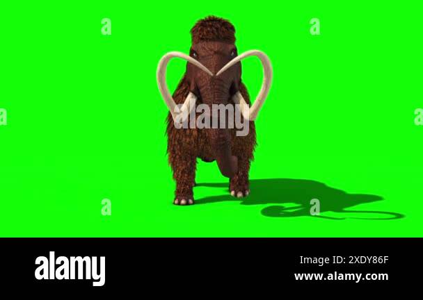 Mammoth Walks Front Prehistoric Animal Jurassic 3D Rendering ...