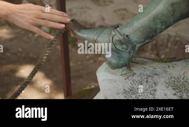 Foot bronze statue close Stock Videos & Footage - HD and 4K Video Clips ...