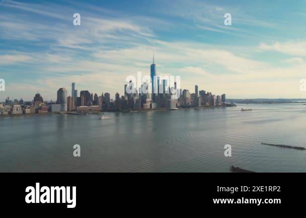 Manhattan skyline from drone Stock Videos & Footage - HD and 4K Video ...