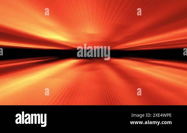 Movement of abstract orange digital light waves. Bright rays emanating ...