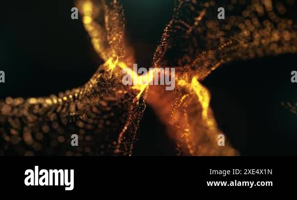 Motion abstract orange digital waves and particles. technology ...