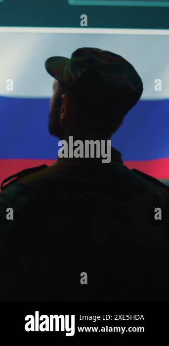 Vertical Video Military hacker from Russian army working in ...